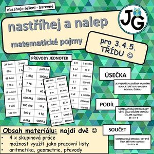 nastříhej a nalep matematické pojmy - Matematika | UčiteléUčitelům.cz